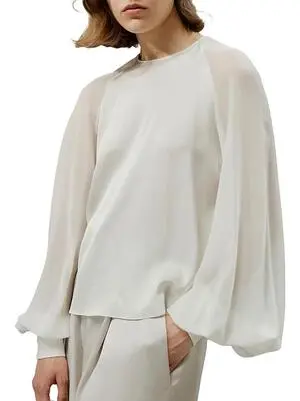 Lilysilk Silk Blouse With Raglan Sleeves - Natural White