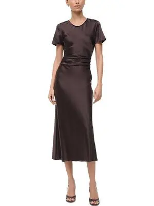 Staud Marcel Silk Blend Sheath Dress - Earth