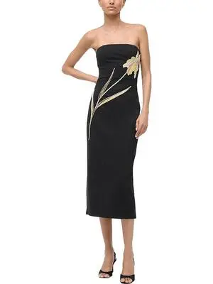 Staud Brooke Embroidered Dress - Night Iris