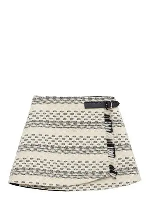 Loewe Wool-blend Buckled Mini Skirt - Black