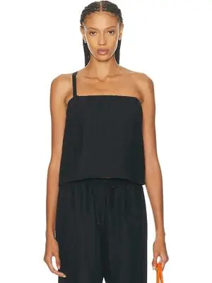 DEIJI STUDIOS Button Strap Top - Black