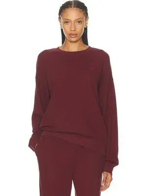 Eterne Oversized Lightweight French Terry Crewneck Sweatshirt - Oxblood