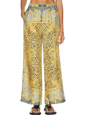 Versace Wide Leg Pant - Light Grey & Elephant Grey