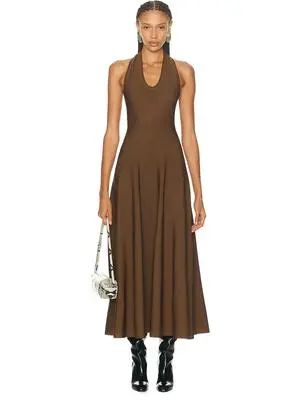Khaite Melina Knit Midi Dress - Bark