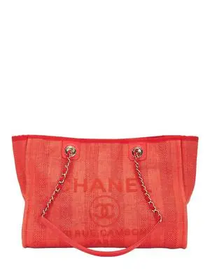 Chanel Deauville Gm Tote Bag - Red