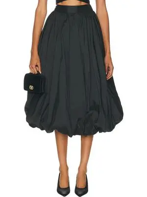 PatBO Taffeta Bloom Bubble Midi Skirt - Black