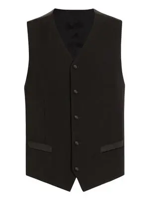 Dolce & Gabbana Wool And Silk Vest - Black