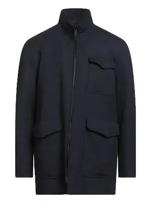 Giorgio Armani Single-breasted Virgin Wool Coat - Blue