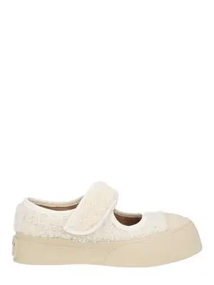 Marni Leather Mary Jane Flatform Pumps - Off White