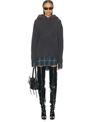 Acne Studios Krisp Cotton Flannel Hoodie - Graphite