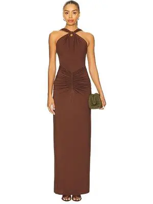 House Of Harlow 1960 X Brandy Gown - Chocolate Brown