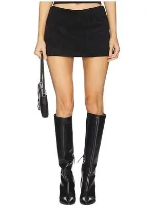 Amanda Uprichard Mila Skort - Black Suede