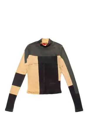 Eckhaus Latta Redacted Lapped Baby Turtleneck Top - Brown