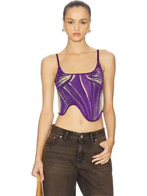 Ph5 Mila Denim Print Tank Top - Purplicious