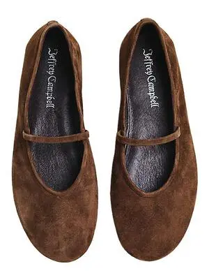 Jeffrey Campbell Dancera Suede Ballet Flats - Brown Suede