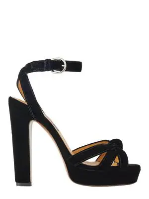 Ralph Lauren Arding 125 Mm Velvet Platform Sandal - Black