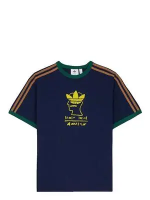BRAIN DEAD X Adidas Logo Lockup T-shirt - Navy Blue