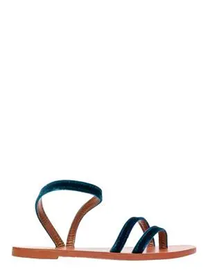 LANAPO Velvet Double-strap Sandals - Blue