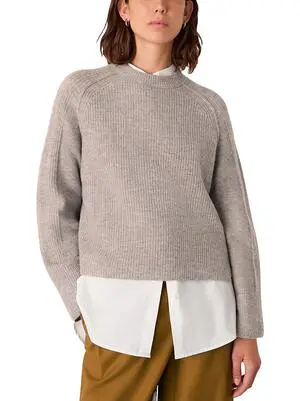 Whistles Crewneck Knit Sweater - Neutral