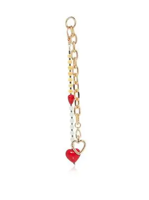 Aqua Chain Heart Bag Charm Exclusive - White