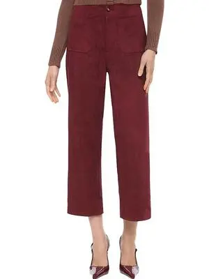 Bagatelle Faux Suede Wide Leg Pants - Port