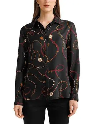 Lilysilk Printed Silk Twill Shirt - Louisville Print