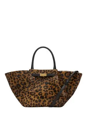 DEMELLIER DeMellier Midi New York Calf Hair Tote Black Leopard