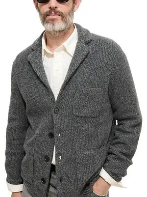 ALEX MILL Mitchell Cashmere Cardigan Sweater - Marled Charcoal
