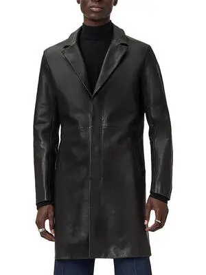John Varvatos Tyler Leather Coat - Black