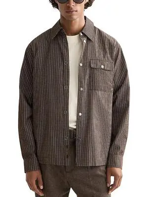 Scotch & Soda Relaxed Fit Micro Check Structured Shirt - Demitasse