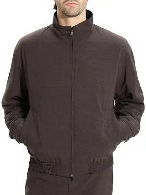 Theory Straight Collar Reversible Moto Jacket - Brownwood Melange