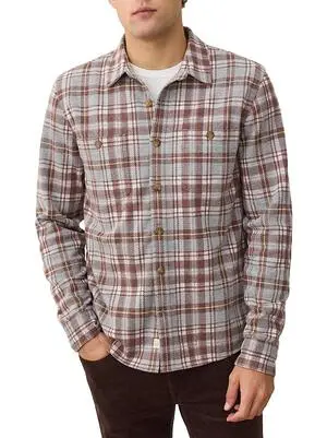 Marine Layer Pacifica Stretch Twill Overshirt - Warm Plaid