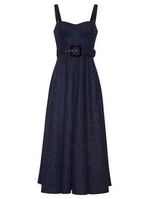 Cara Cara Calypso Pinstripe A-line Dress - Blue