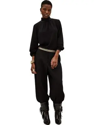 Ba&sh Djoumana Two-material Top - Black