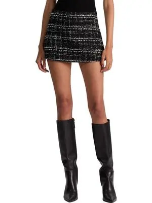 Alice + Olivia Mace Mini Plaid Tweed Skort - Black