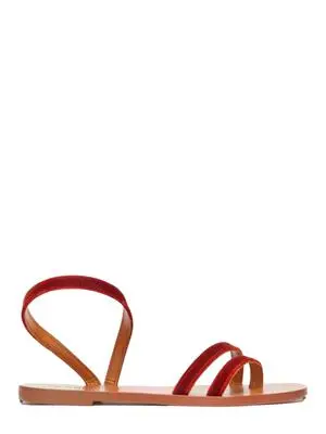 LANAPO Velvet Double-strap Sandals - Red
