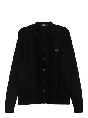 Fred Perry Logo-embroidered Shirt - Black