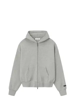 Fear Of God Essentials Classic Fleece Zip-up Hoodie - Concrete Heather
