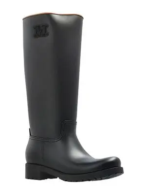 Max Mara Logo-patch Rain Boots - Black