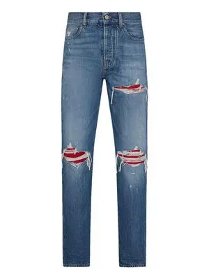 Amiri Suede Straight Mx1 Jean 'medium Indigo - Blue