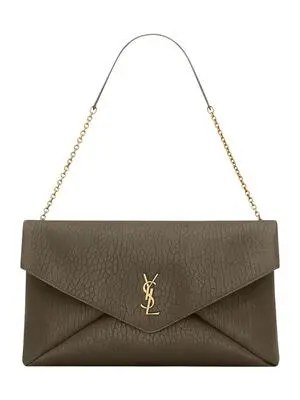 Saint Laurent Cassandre Xxl Envelope Pouch - Brown