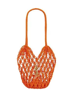 Saint Laurent Small Crochet Shopping Bag - Orange