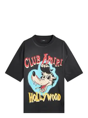 Amiri Club Wolf Oversized Tee - Black
