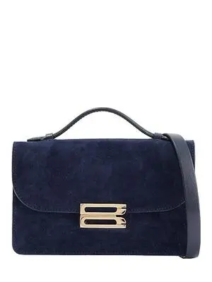 Victoria Beckham The Mini Dorian Suede Top-handle Bag - Navy Suede