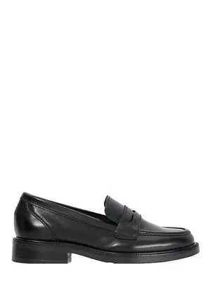 DUNE Giya Wide-fit Leather Loafers - Black Leather