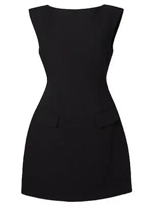 MALINA Adelina High-neck Mini Dress - Black