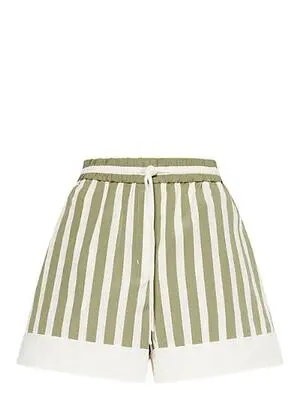 3.1 Phillip Lim Striped Cotton-silk Boxer Shorts - Thyme Multi