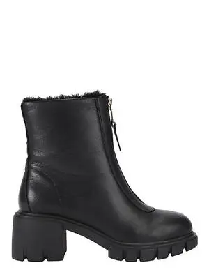 Carvela Ignite Zip Heeled Leather Ankle Boots - Black