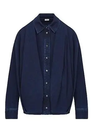 Loewe Cotton Draped Shirt - Dark Indigo
