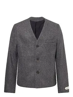 Jacquemus V-neck Wool-blend Jacket - Dark Grey
